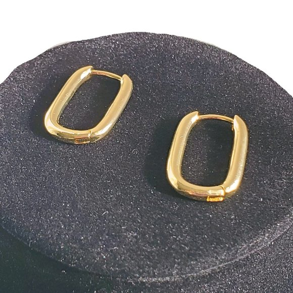 Jewelry | 14k Gold Womens 1 Small Square Hoop Earrings Ladies 14 K Silver Hoops Jewelry | Poshmark